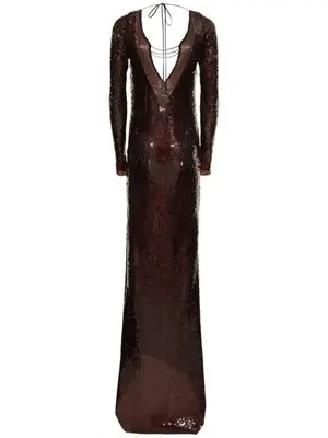 16Arlington Strappy Sequined Gown - Black