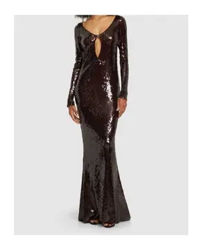 16Arlington Strappy Sequined Gown - Black