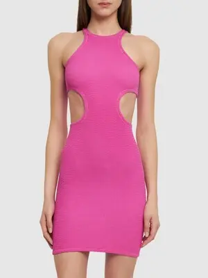 REINA OLGA Embossed Elastic Mini Dress