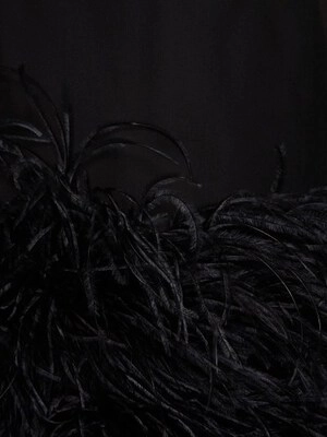 Valentino Garavani Feather-trimmed Dress