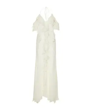 Blumarine Cotton Silk Georgette Frill Dress