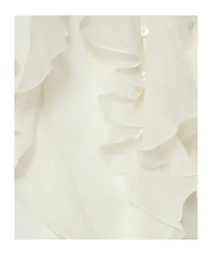 Blumarine Cotton Silk Georgette Frill Dress