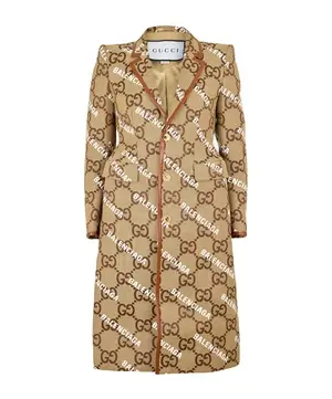 Gucci Traditional Modern Fit Trench Coat - Camel/ebony/mix