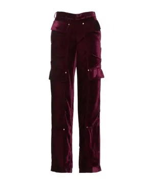 Stella McCartney Velvet Wide Leg Cargo Pants