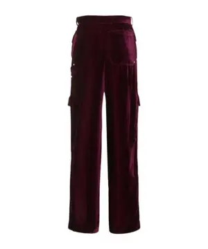 Stella McCartney Velvet Wide Leg Cargo Pants