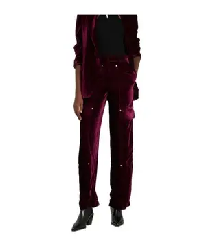 Stella McCartney Velvet Wide Leg Cargo Pants