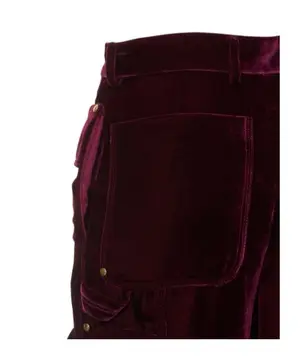 Stella McCartney Velvet Wide Leg Cargo Pants