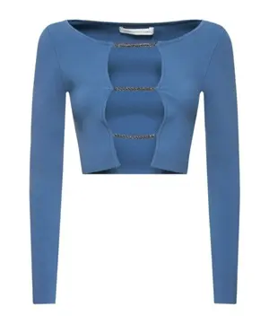 Christopher Esber Crystal Cutout Rib Jersey Top