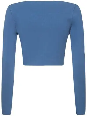 Christopher Esber Crystal Cutout Rib Jersey Top