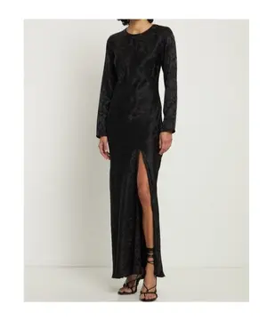 ANINE BING Freja Silk Jacquard Long Dress