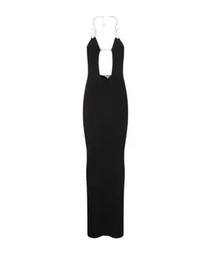 AYA MUSE Mirabi' Viscose Knit Maxi Dress - Black