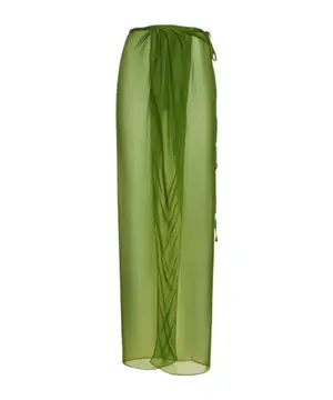 Christopher Esber Silk Chiffon Long Wrap Skirt
