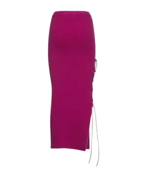 Giuseppe Di Morabito Embellished Wool Knit Midi Skirt - Purple