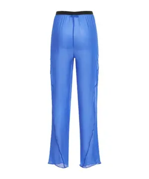 Christopher Esber Silk Chiffon Sheer Wide Leg Pants