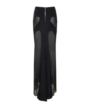 DION LEE Light Knit Rib Long Skirt W/ Inserts