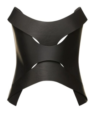 DION LEE Leather Interlock Corset - Black