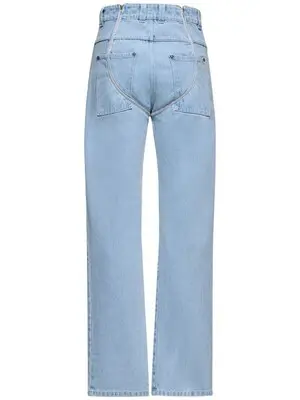 GMBH Double Zip Straight Cotton Denim Jeans