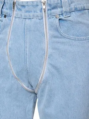 GMBH Double Zip Straight Cotton Denim Jeans