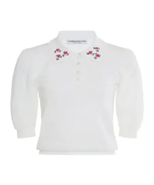 Alessandra Rich Embroidery Knitted Polo Shirt