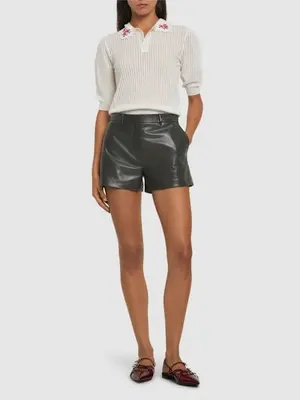 Alessandra Rich Embroidery Knitted Polo Shirt