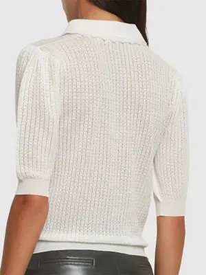 Alessandra Rich Embroidery Knitted Polo Shirt