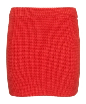 SIMONMILLER Ribby Wide Gauge Cotton Knit Mini Skirt - Red