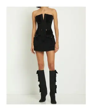 DION LEE Nylon Twill Cargo Bomber Mini Skirt