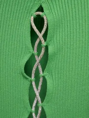 Giuseppe Di Morabito Embellished Wool Knit Midi Skirt - Green