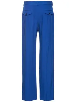 Victoria Beckham Straight Leg Stretch Viscose Trousers