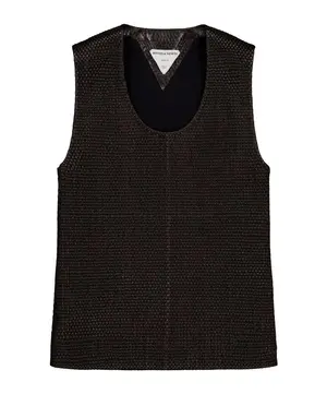 Bottega Veneta Leather Tailored Fit Jacket - Black