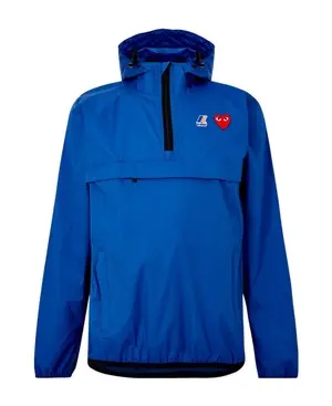 Play Comme Des Garcon Logo Half-zip Casual Jacket - Blue