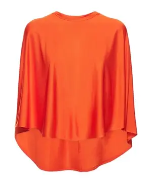 Stella McCartney Draped Fluid Viscose Satin Cape Top - Orange