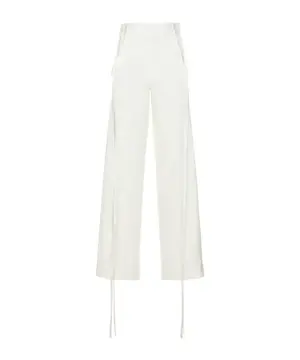 ANN DEMEULEMEESTER Waxed Cotton Wide Pants - White