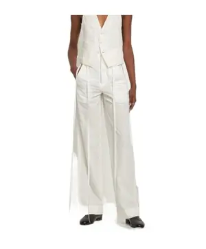 ANN DEMEULEMEESTER Waxed Cotton Wide Pants