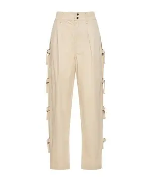Isabel Marant Étoile Keowina Cotton Straight Pants - Nude