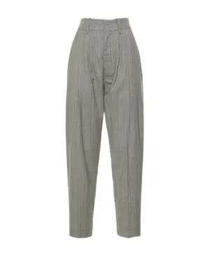 Isabel Marant Étoile Ornela Wool Straight Casual Pants - Gray