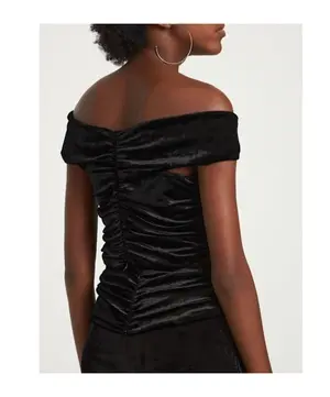 Magda Butrym Velvet Viscose Blend Twisted Crop Top