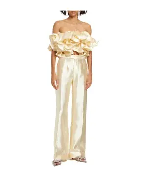Magda Butrym Satin Sculptural Crop Top
