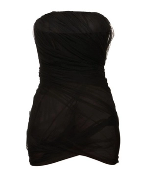 Attico Eita Draped Tulle Mini Dress