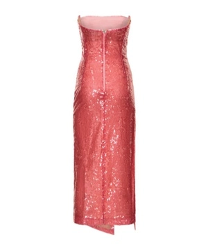 Attico Medium-length Sequined Strapless Dress