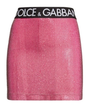 Dolce & Gabbana Embellished Jersey Mini Skirt W/ Logo