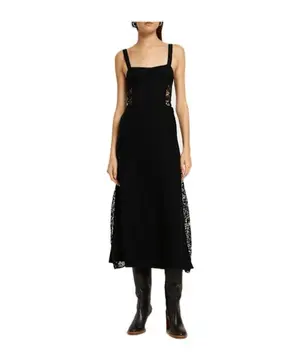 Gabriela Hearst Wool Knit Midi Skirt With Lace