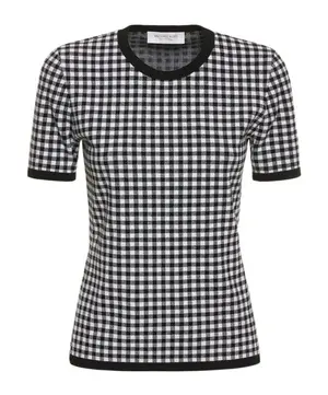 Michael Kors Viscose Blend Gingham Casual Top
