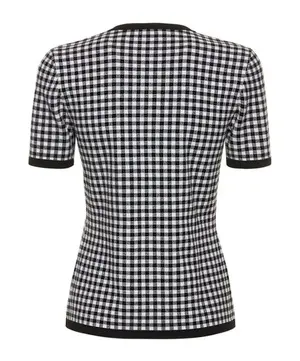 Michael Kors Viscose Blend Gingham Casual Top