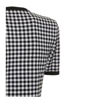 Michael Kors Viscose Blend Gingham Casual Top