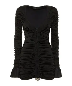 Blumarine Ruched Silk Mini Dress