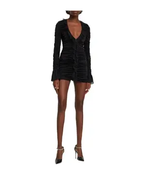 Blumarine Ruched Silk Mini Dress