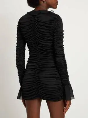 Blumarine Ruched Silk Mini Dress