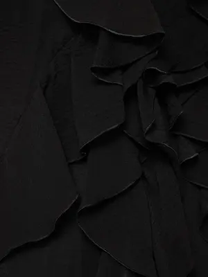 Blumarine Cotton Silk Georgette Frill Long Dress