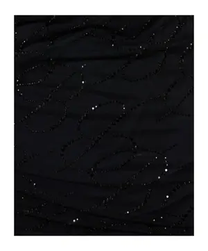 Blumarine Mesh Hotfix Logo Mini Dress